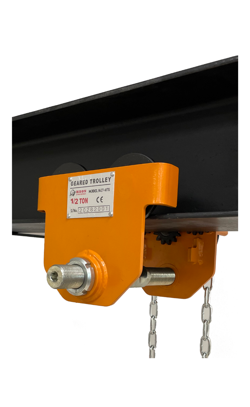 Bison Manual Geared Travel Trolley - Low-Headroom – HoistSmarter™